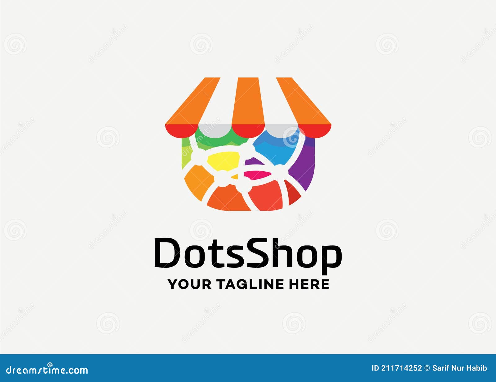 Dots Shop Logo Design Template Stock Vector - Illustration of label ...