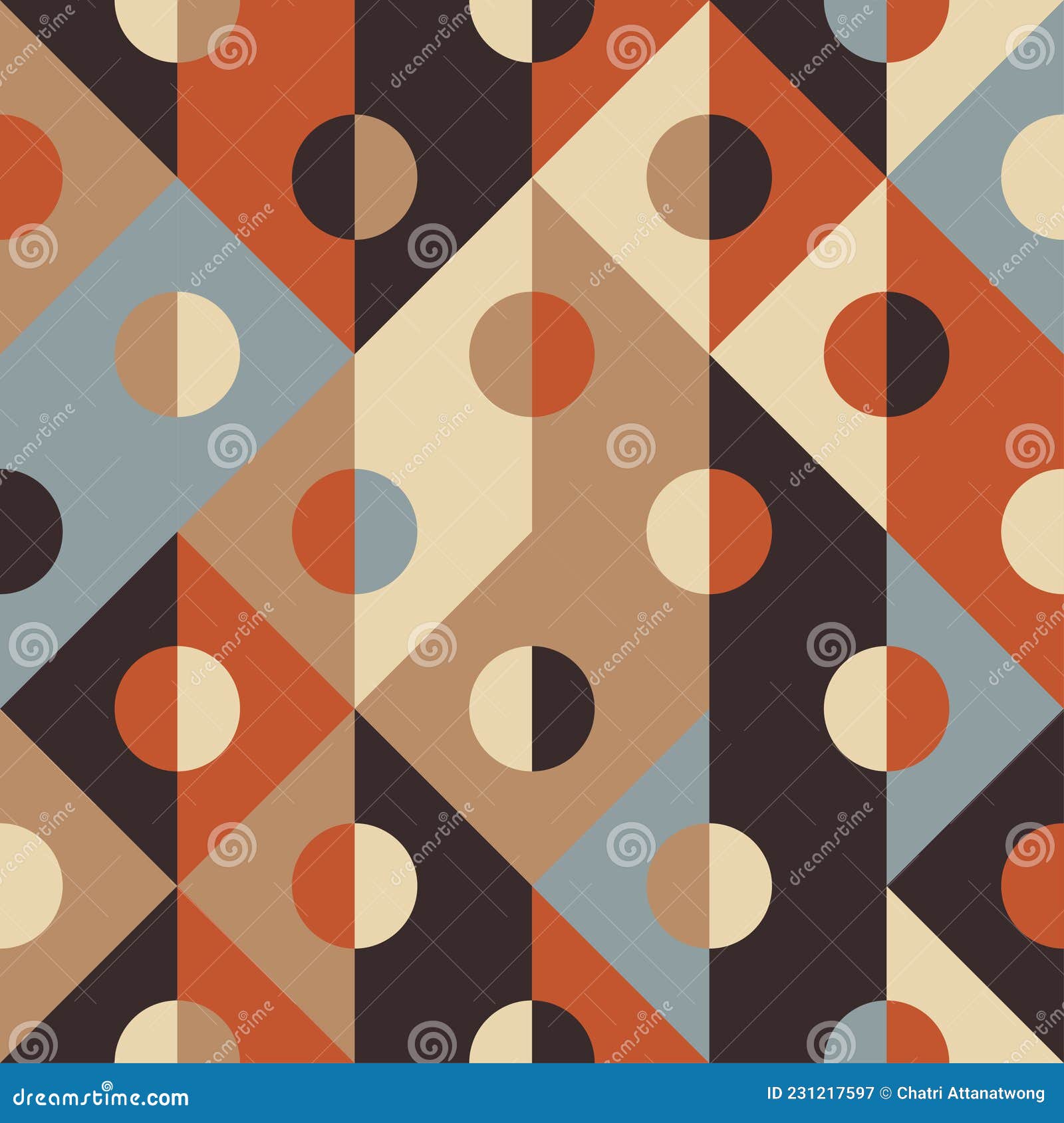 Dots and Square Geometric Shape Seamless Pattern, Retro Wallpaper ...