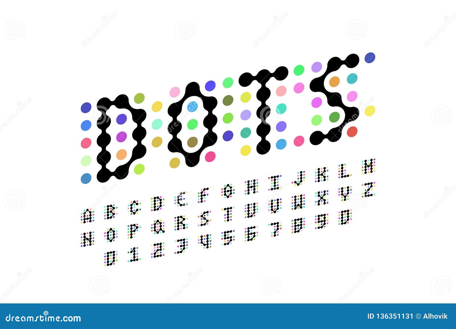 Dots style font design stock vector. Illustration of design - 136351131