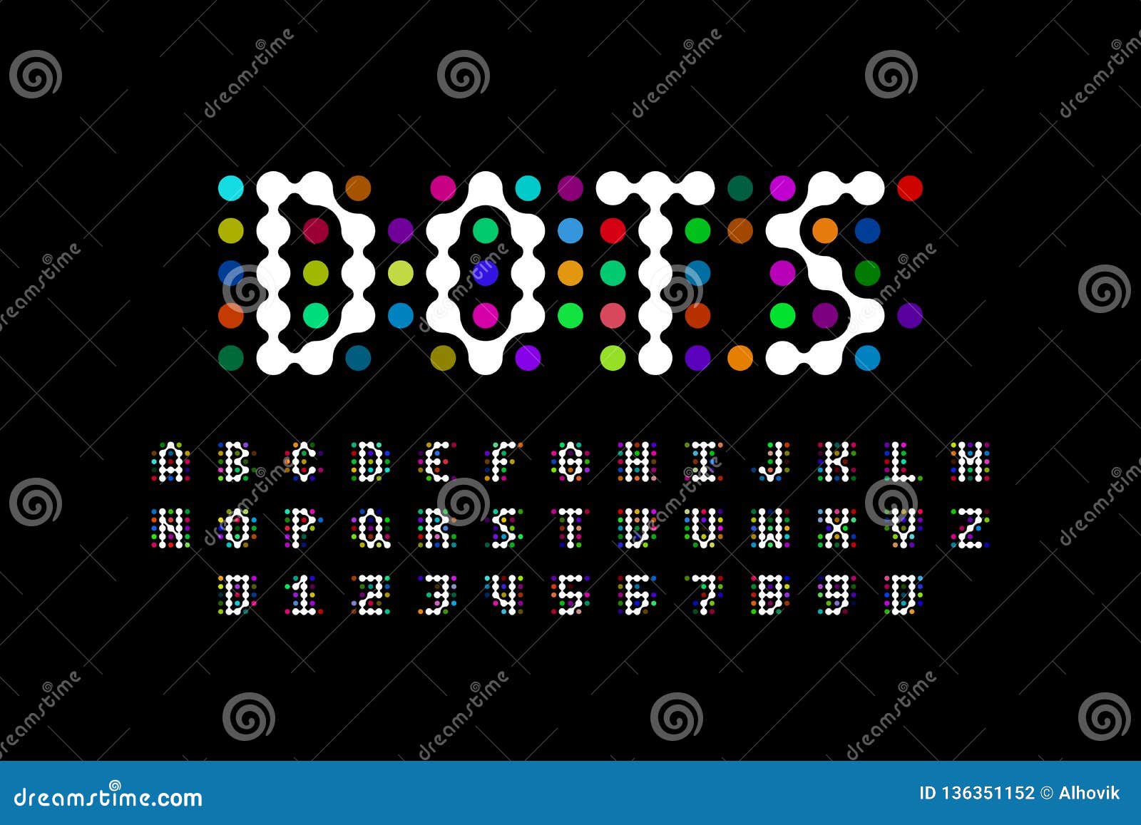 Dots style font design stock vector. Illustration of simplicity - 136351152