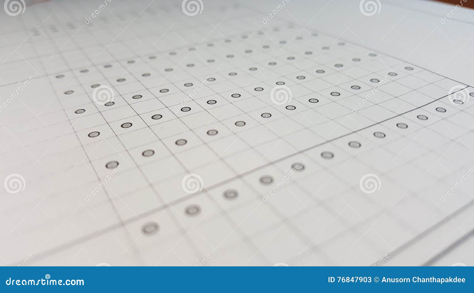 Dots and Tables Printed on White Paper Stock Image - Image of brush ...