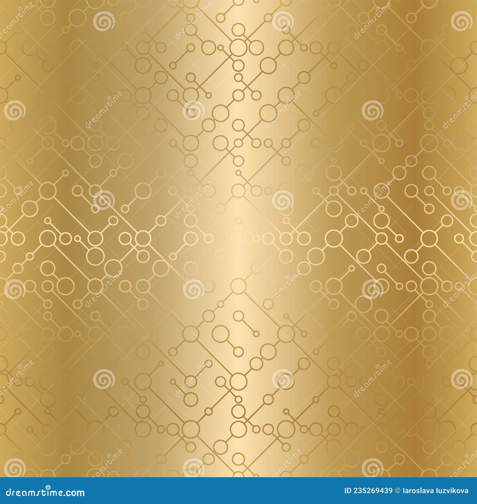 Dots Thin Line Golden Seamless Pattern Background. Abstract Technology ...