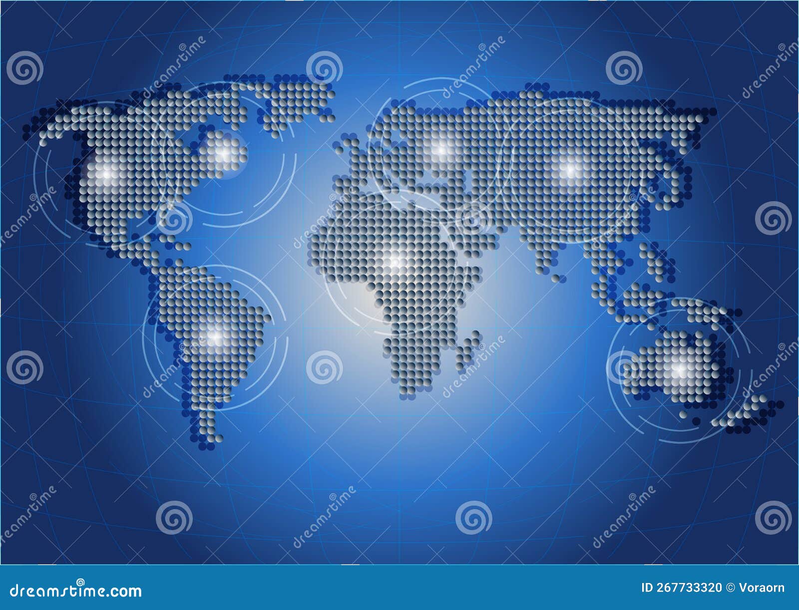 Network on Dots of World Map Stock Vector - Illustration of network ...