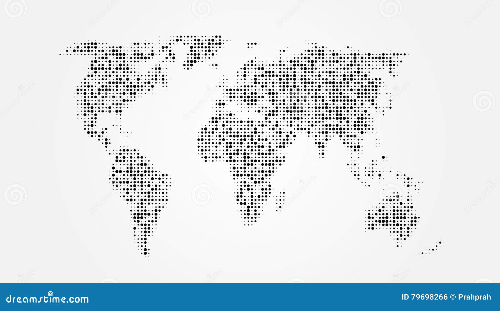 Dotted Abstract World Map with Shadow Template Stock Vector ...