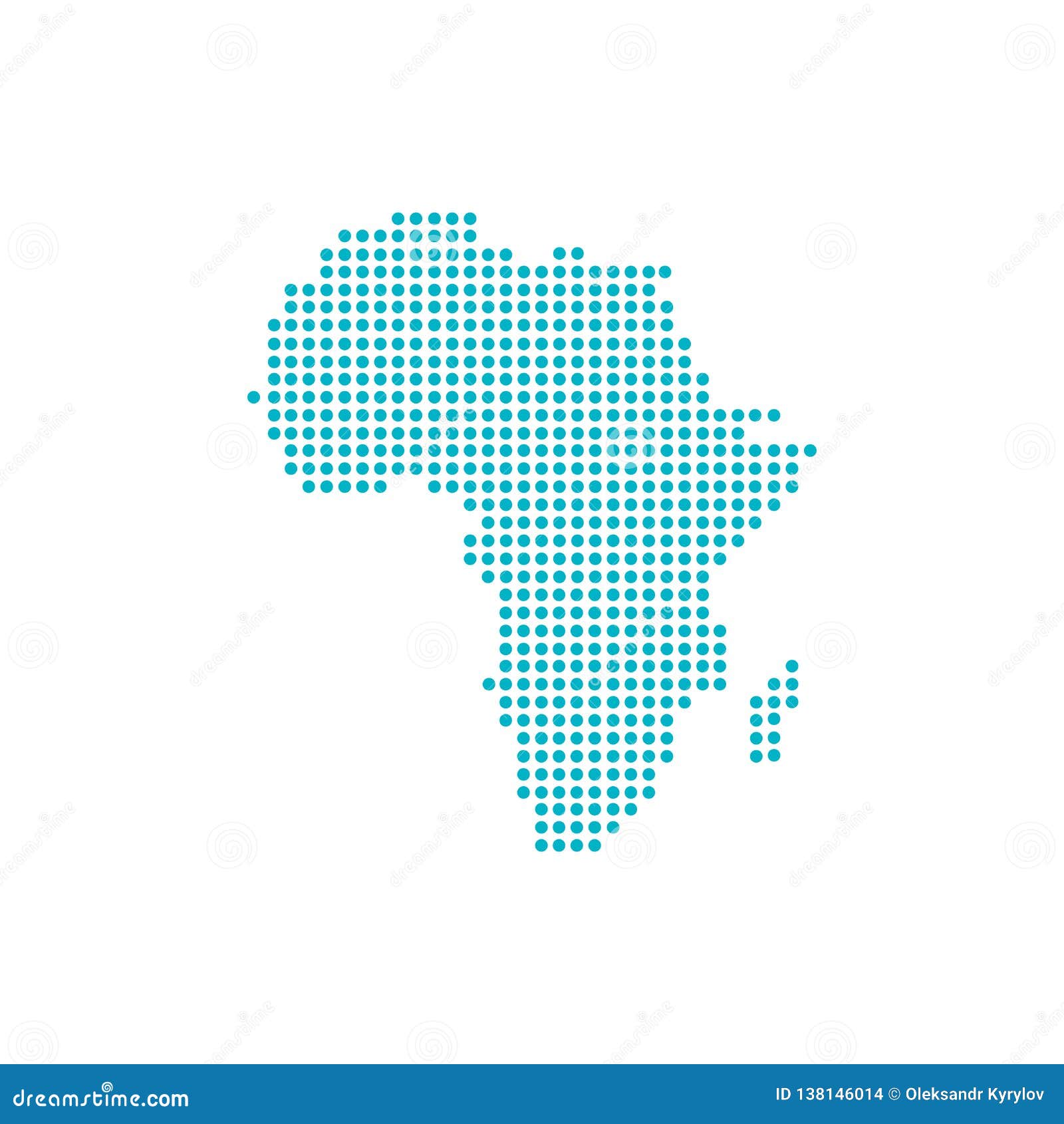 Dotted Africa Map, Vector Illustration Isolated on White Background ...