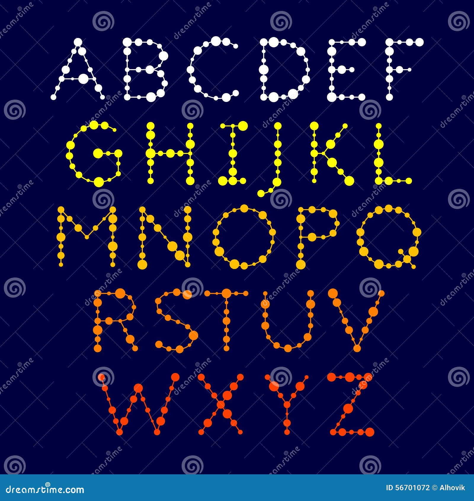 Red Dotted Alphabet Letters Eps10 Vector Illustration | CartoonDealer ...
