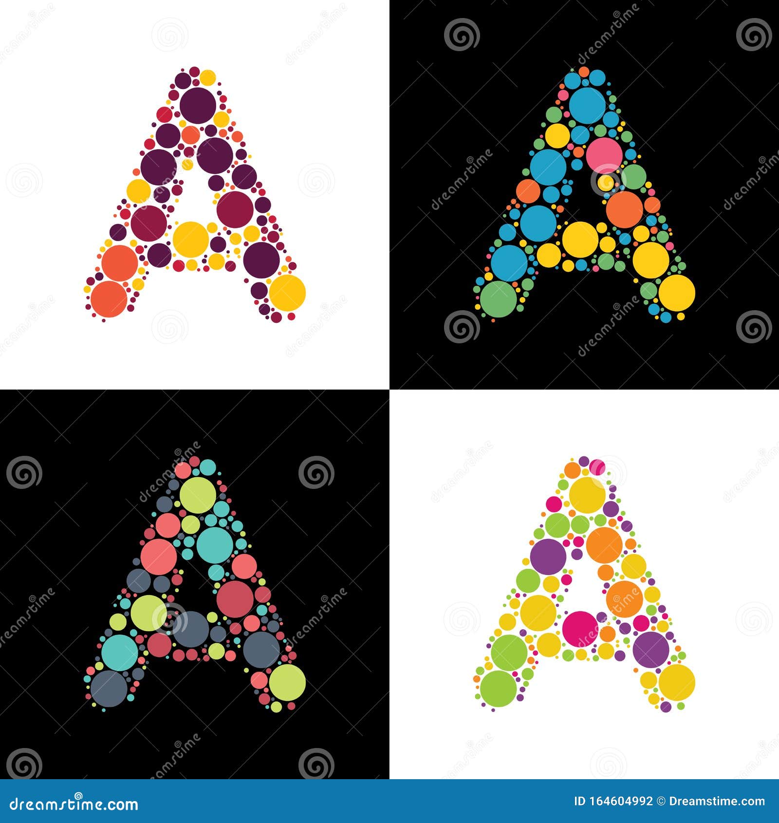 Dotted Alphabet a Vector, ...l Vector Font Template Stock Vector ...