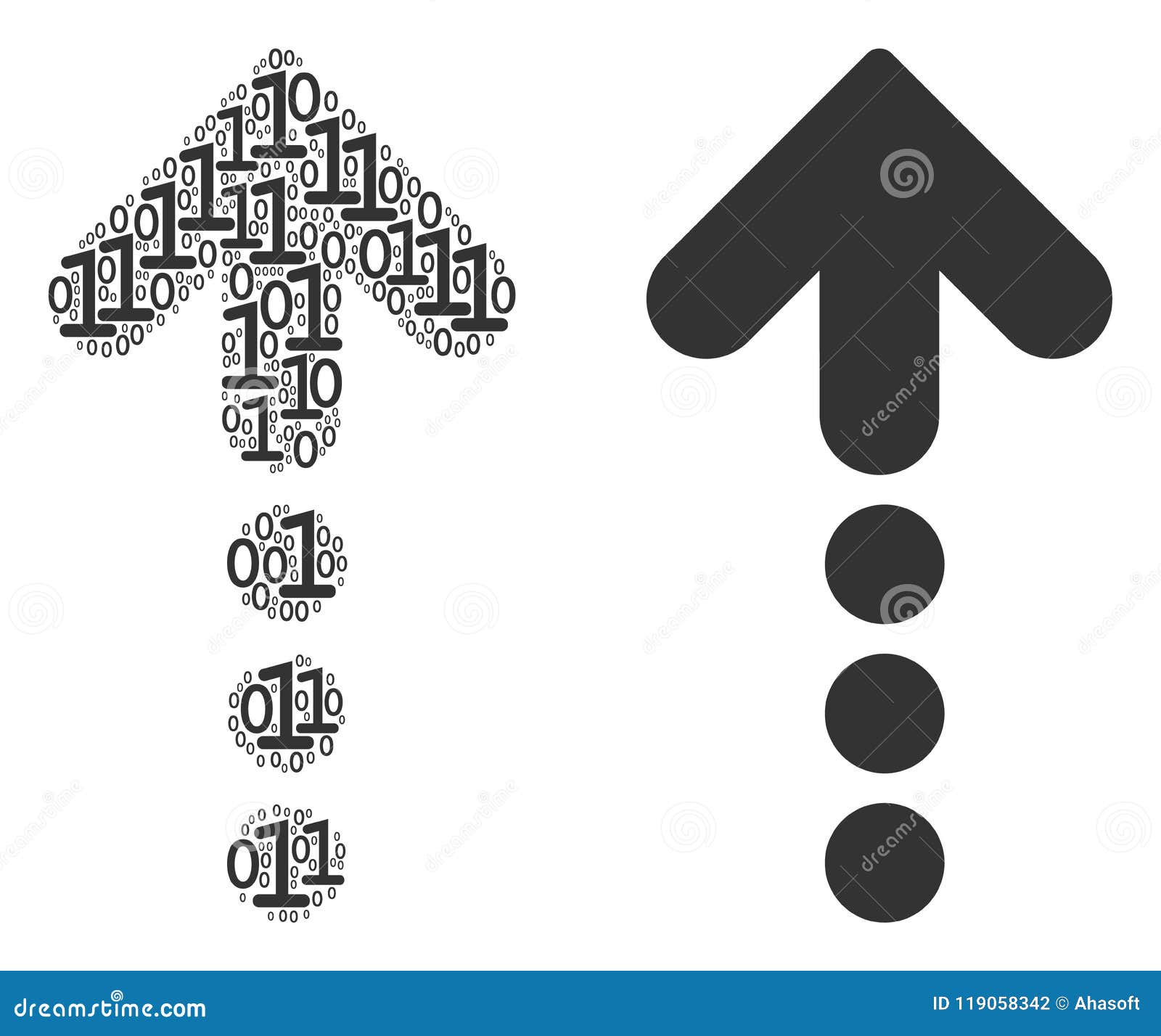 Dotted Arrow Composition of Binary Digits Stock Vector - Illustration of direction, vector ...