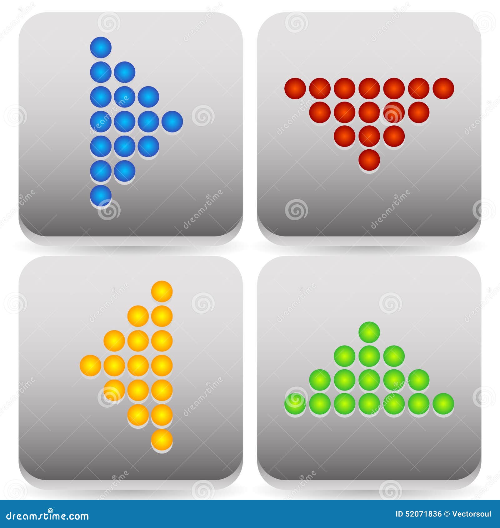 Dotted Arrow Icons stock vector. Illustration of green - 52071836