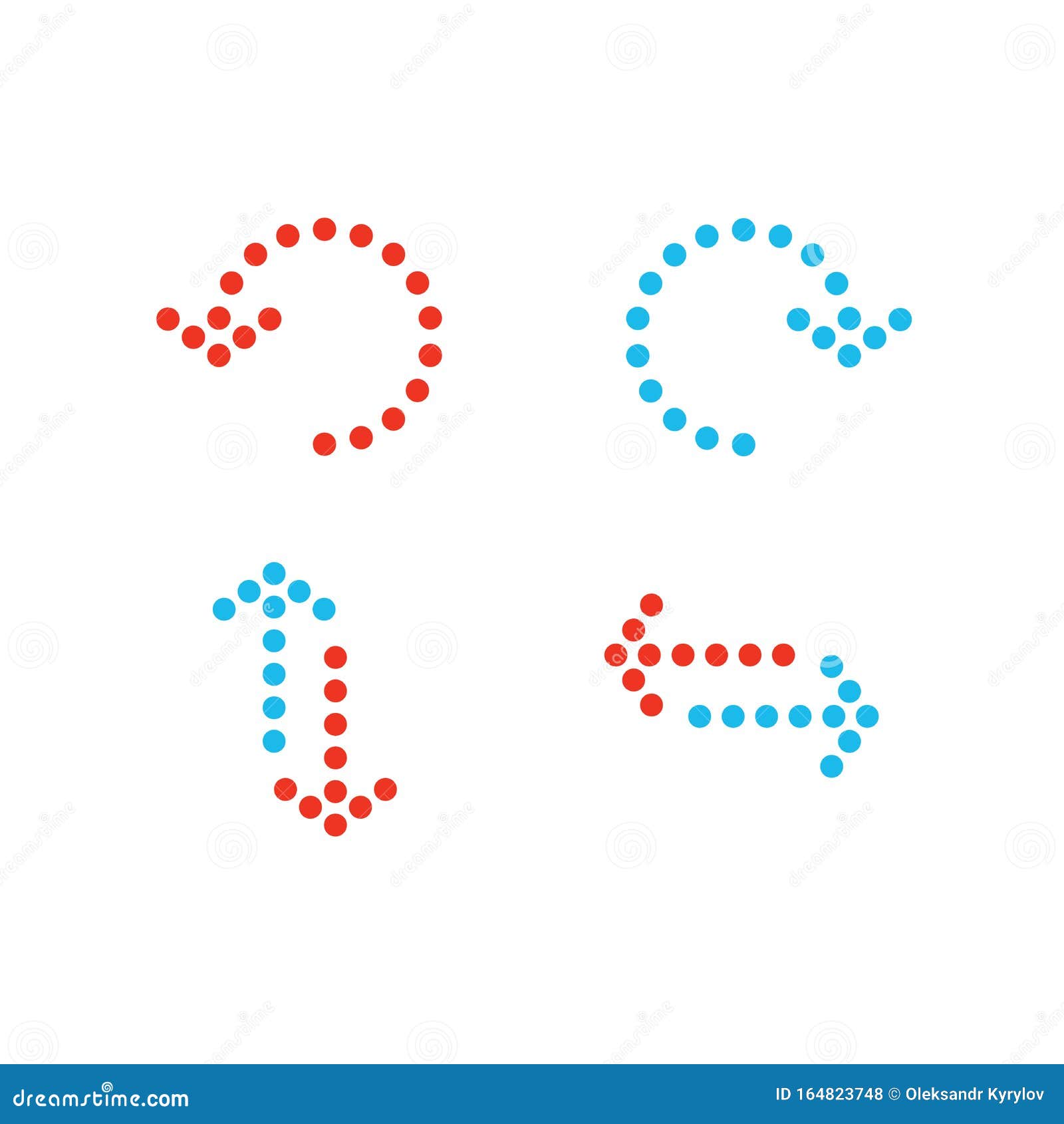 Dotted Arrow Set, Direction Collection. Stock Vector Illustration ...