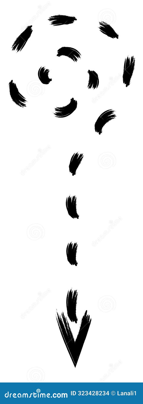 Dotted Arrow in the Shape of a Question Mark. the Round Pointer Unwinds ...