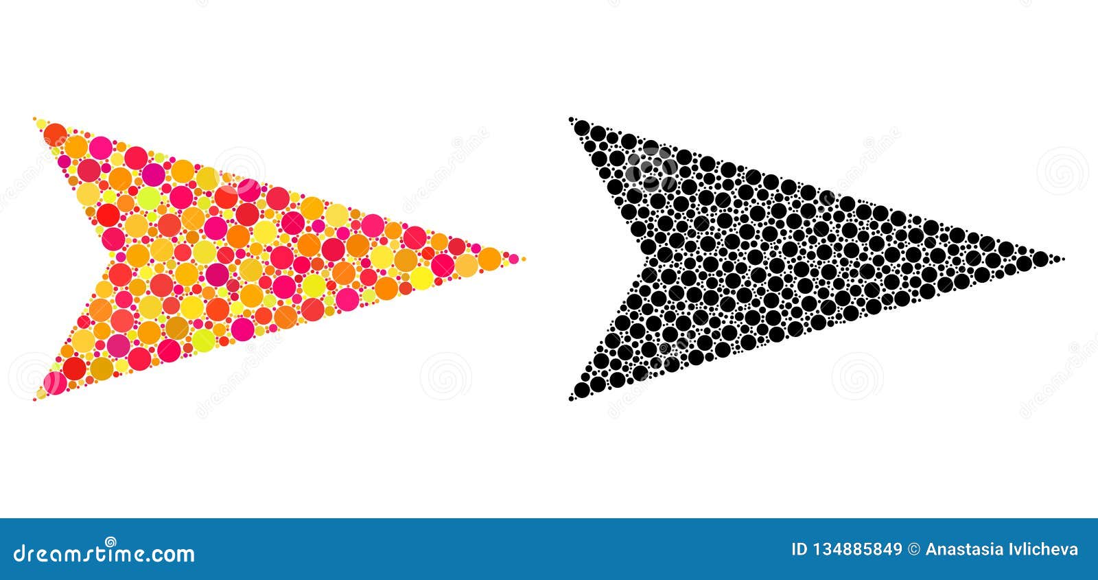 Dotted Arrowhead Right Mosaic Icons Stock Vector - Illustration of ...