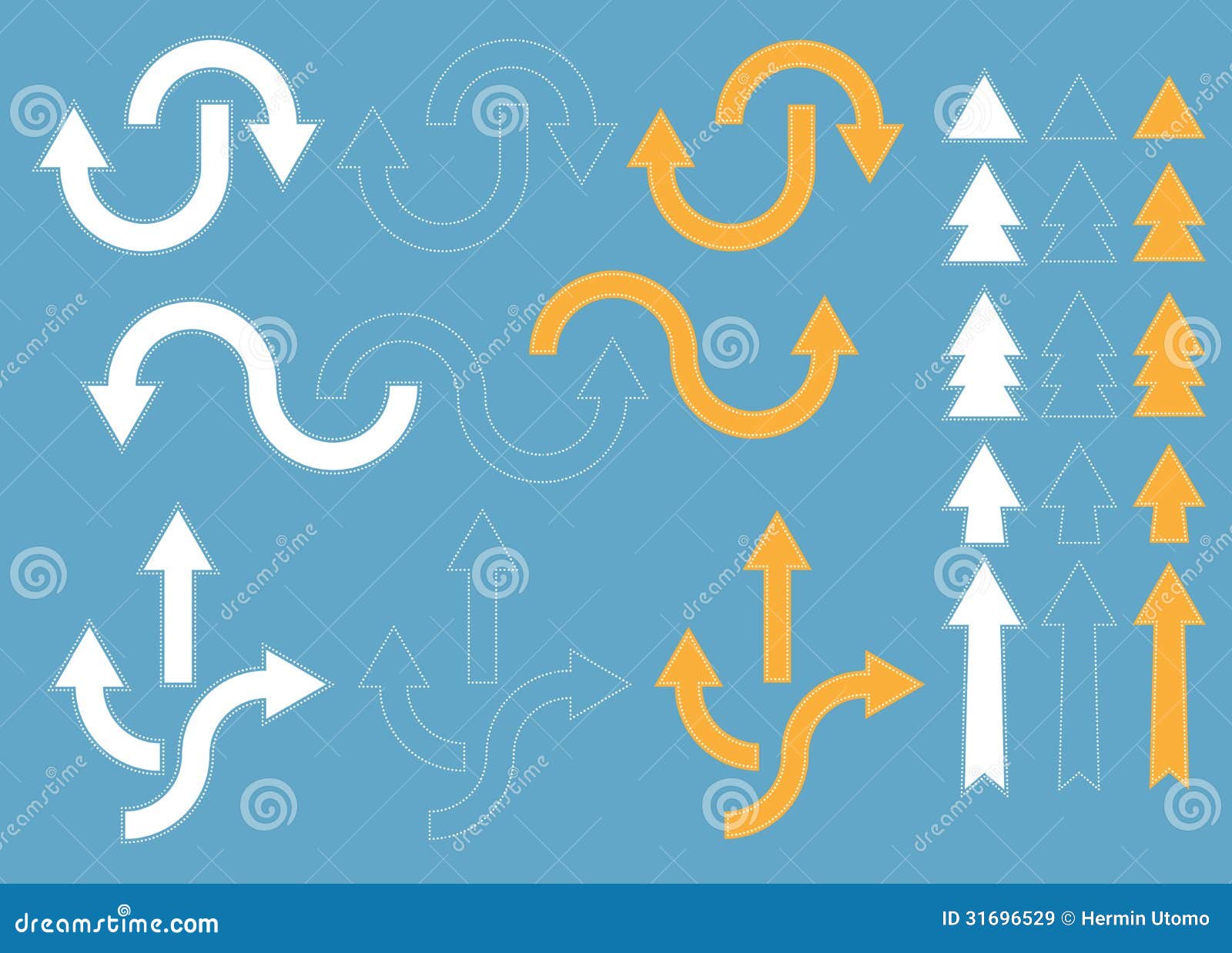 Dotted Arrows Design Elements Stock Vector - Illustration of design ...