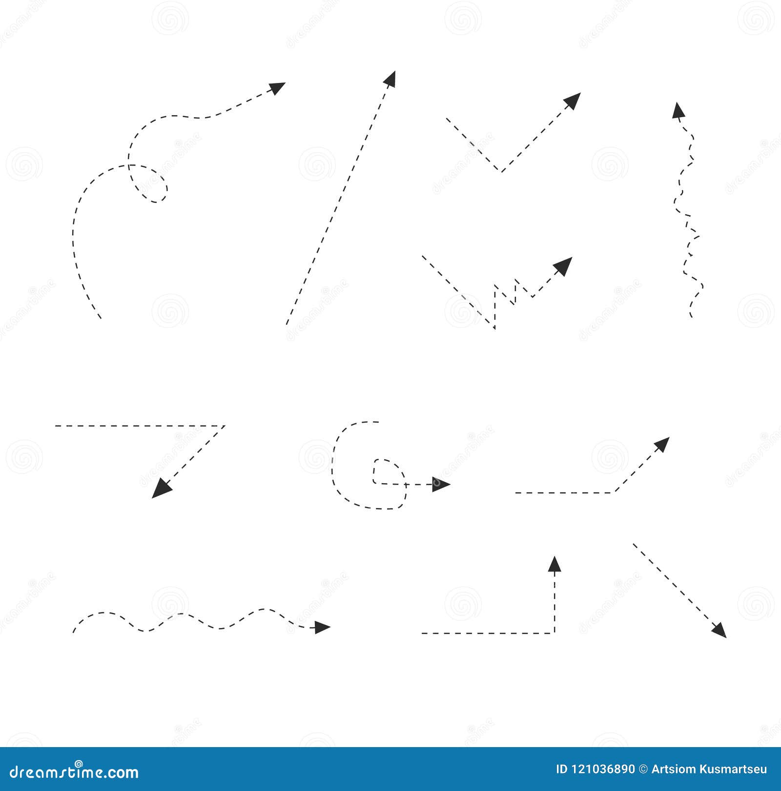 Dotted arrows set vector stock vector. Illustration of person - 121036890