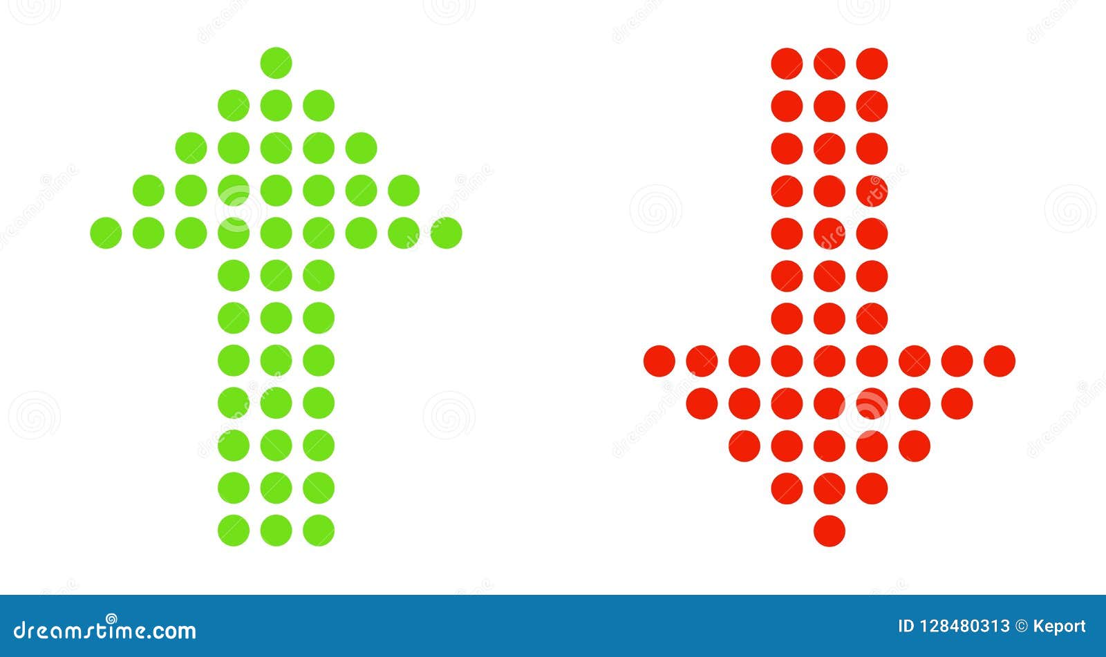 Dotted Arrows Set. Digital Arrow Symbols. Vector Illustration Isolated ...