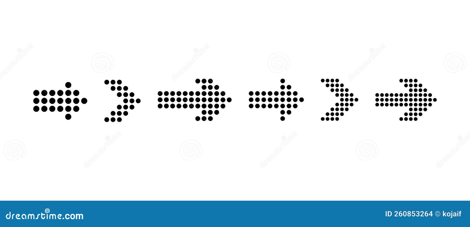 Dotted Arrows Big Vector Set Of Icons Or Logos, Collection Of Direction ...