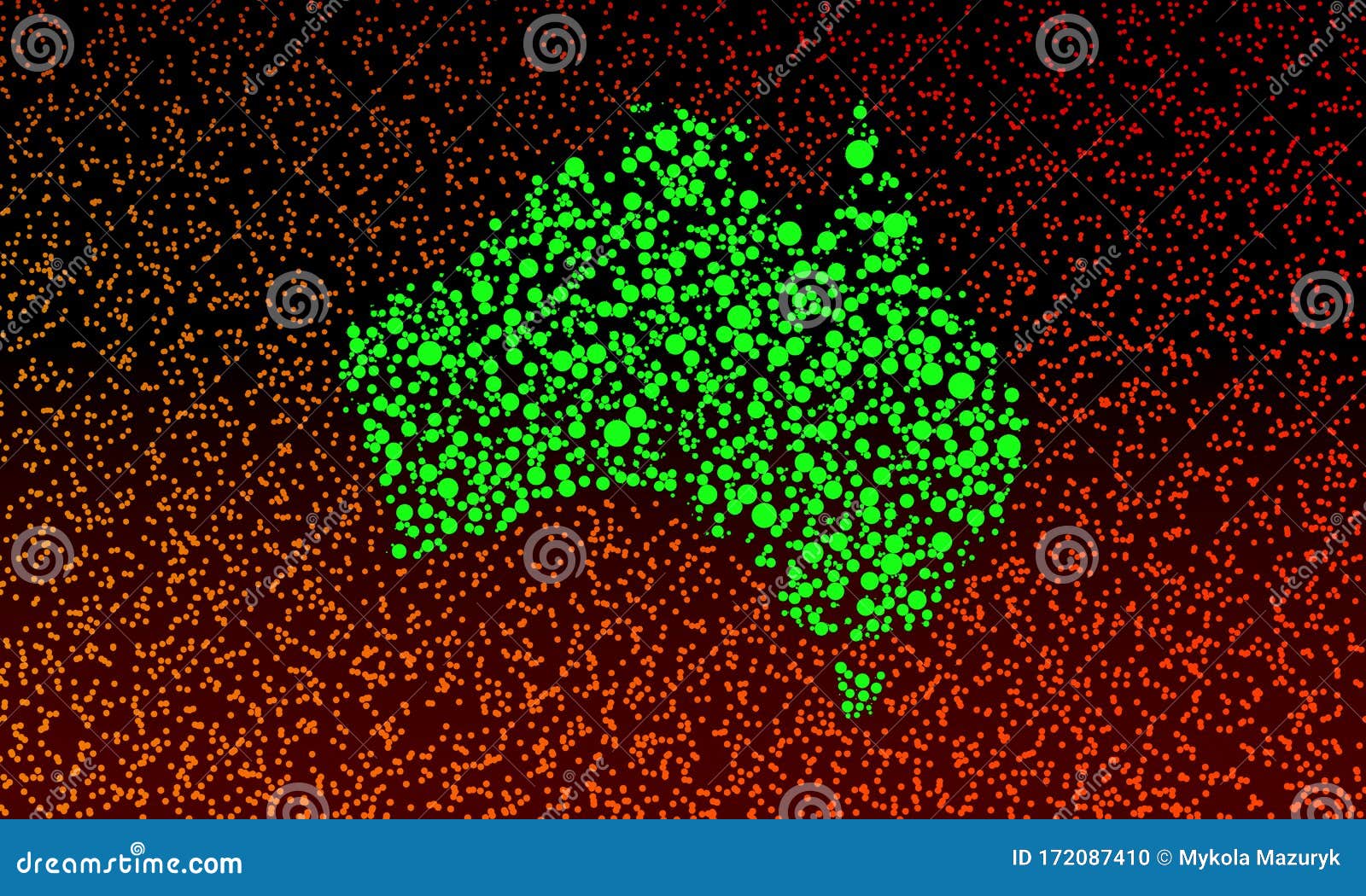 Dotted Australian Map. Fire Danger Concept Stock Vector - Illustration ...