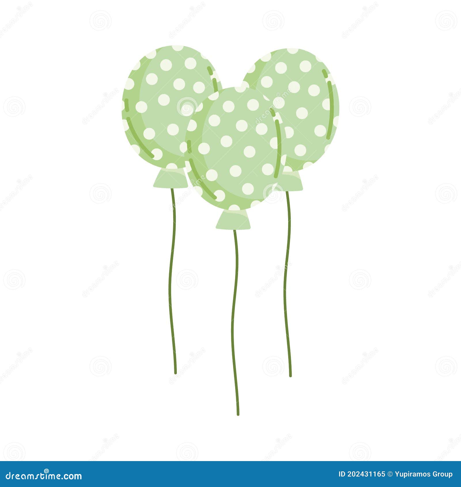 Dotted Balloons Decoration Party Isolated White Background Stock Vector ...