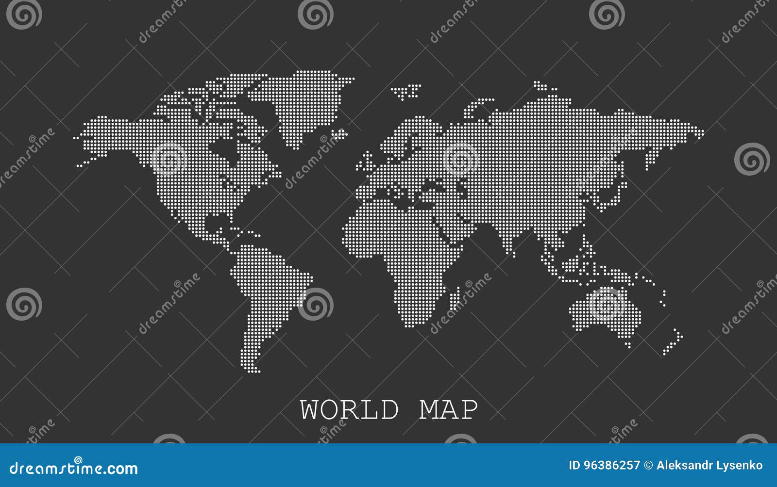 Dotted Blank World Map Isolated On White Background. Flat Earth World ...