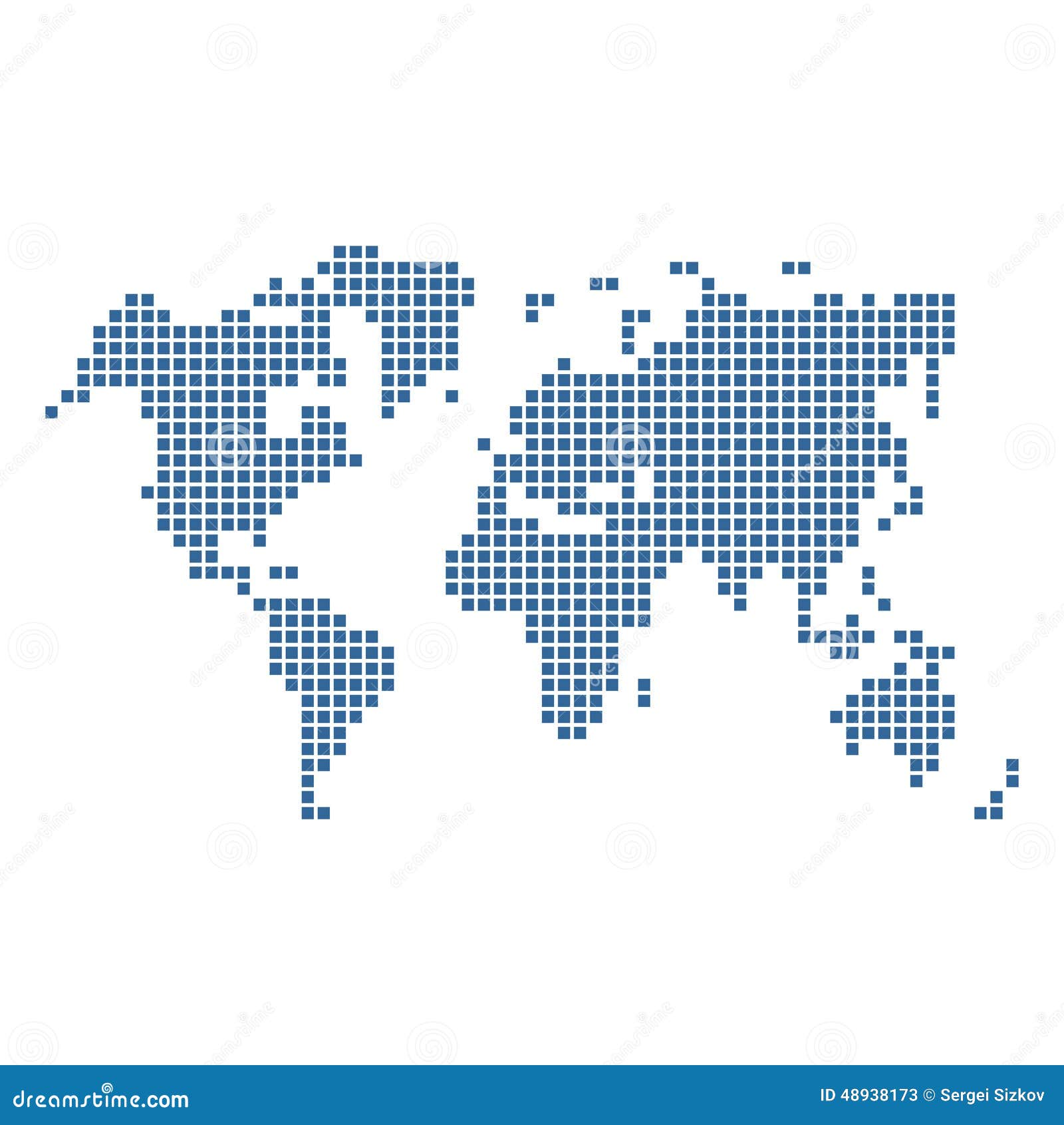 Dotted Blue World Map Isolated on White. Vector Stock Vector ... Dotted Blue World Map Isolated on White. Vector Stock Vector ...