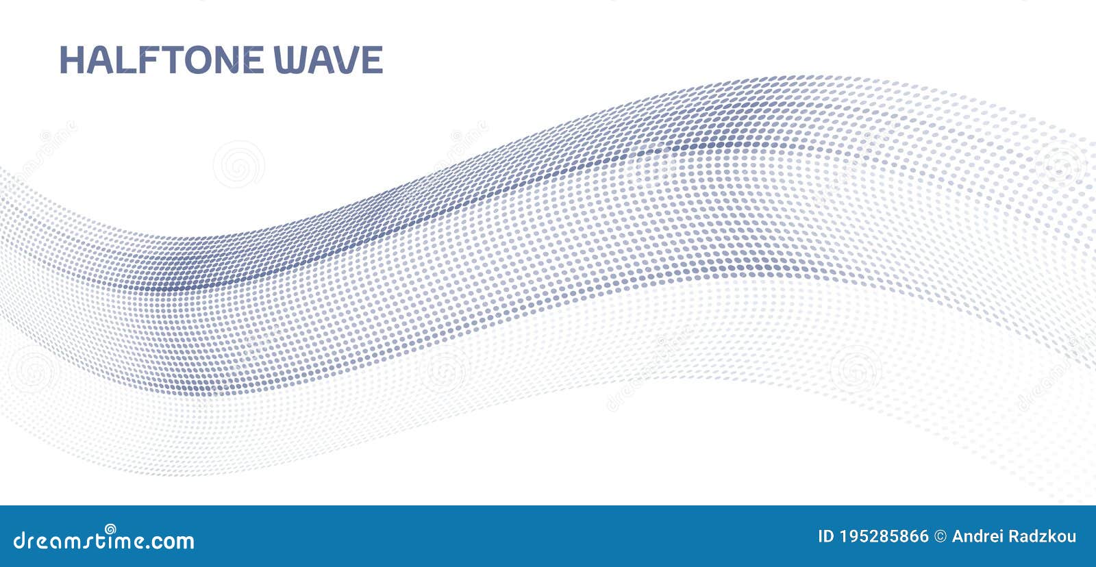 Dotted Bluish Gray Wave with Halftone Effect. Vector Stock Vector ...