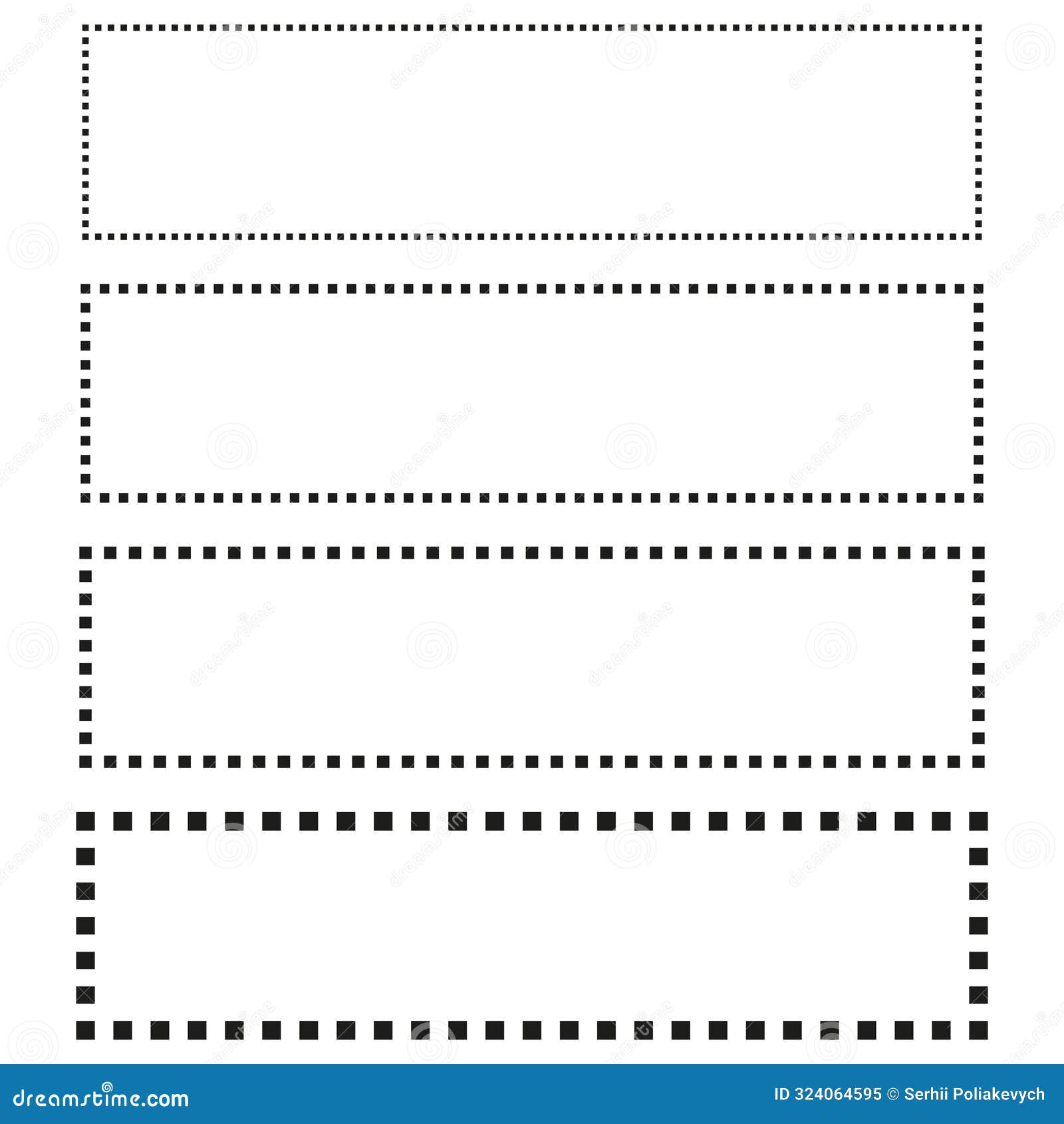 Dotted Border Frames. Geometric Rectangular Shapes. Minimalist Black ...