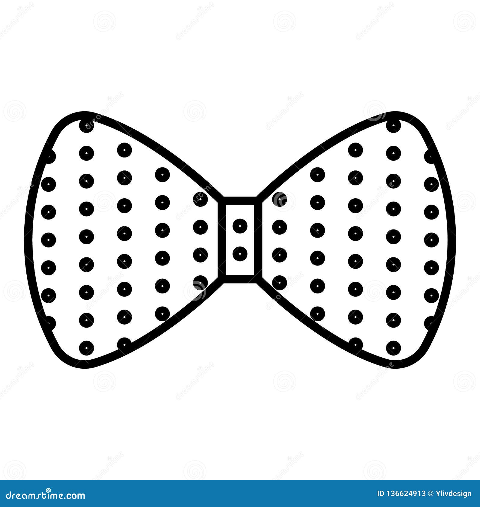 Dotted Bow Tie Icon, Outline Style Stock Vector - Illustration of ...