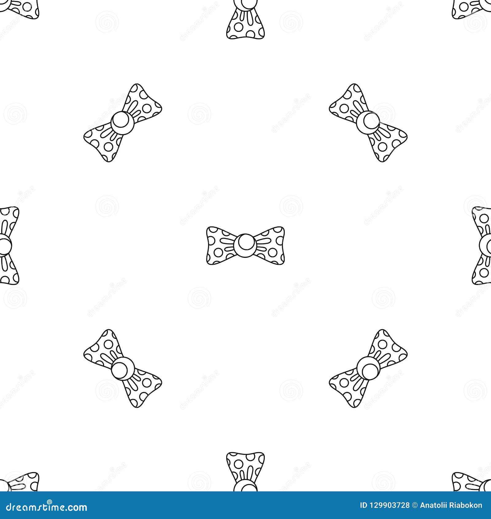 Dotted Bow Tie Pattern Seamless Vector Stock Vector - Illustration of ...