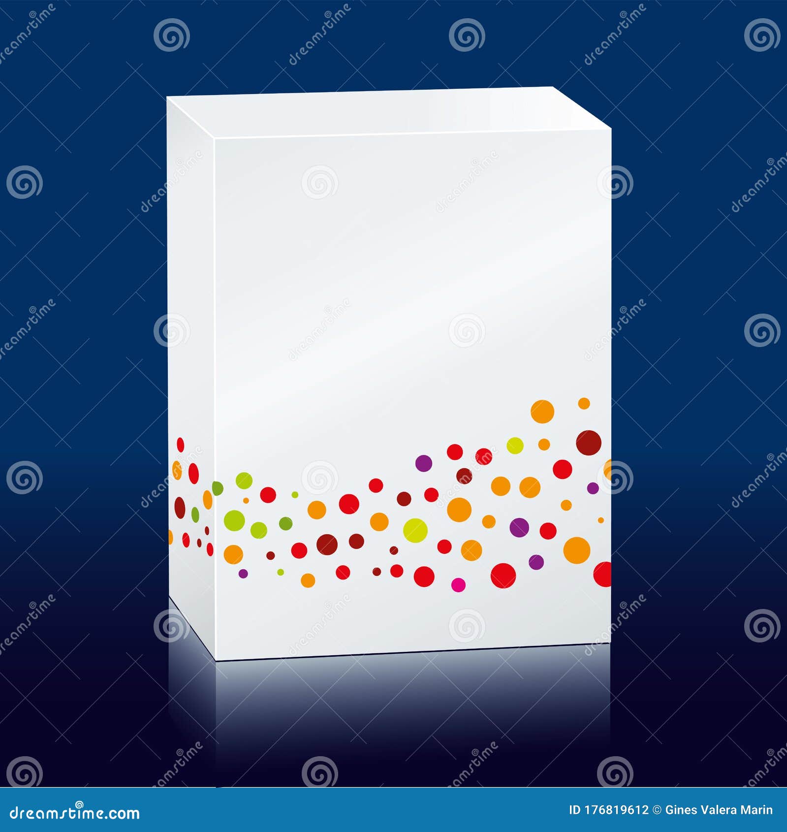 Dotted Box Isolated on Blue. Copy Space 3D Stock Illustration ...