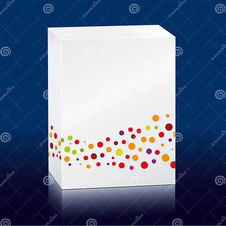 Dotted Box Isolated on Blue. Copy Space 3D Stock Illustration ...