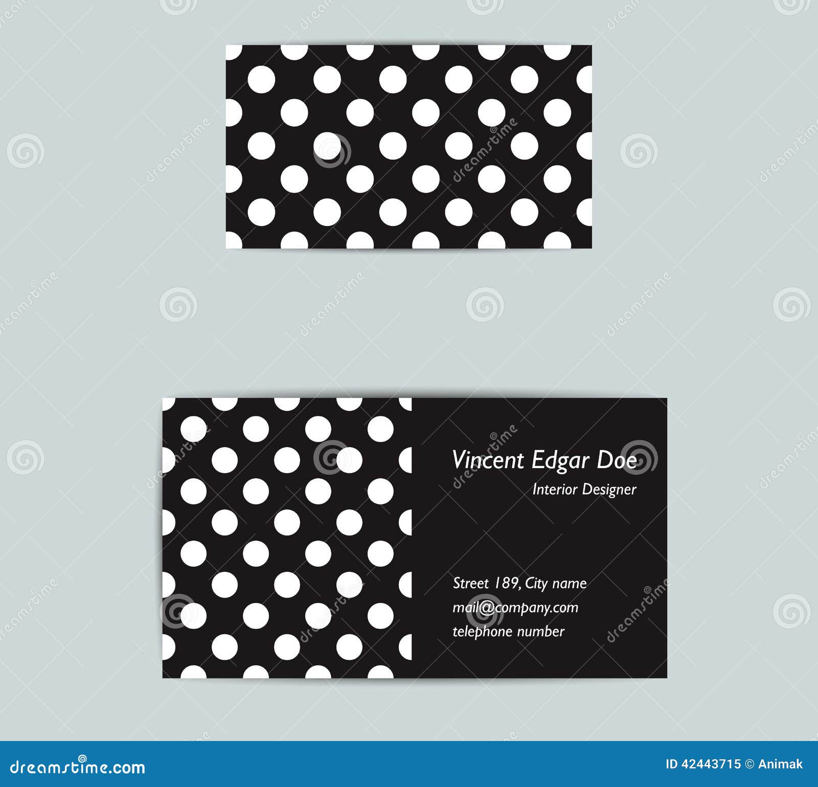 Dotted Business Card Design. Stock Vector - Illustration of label ...