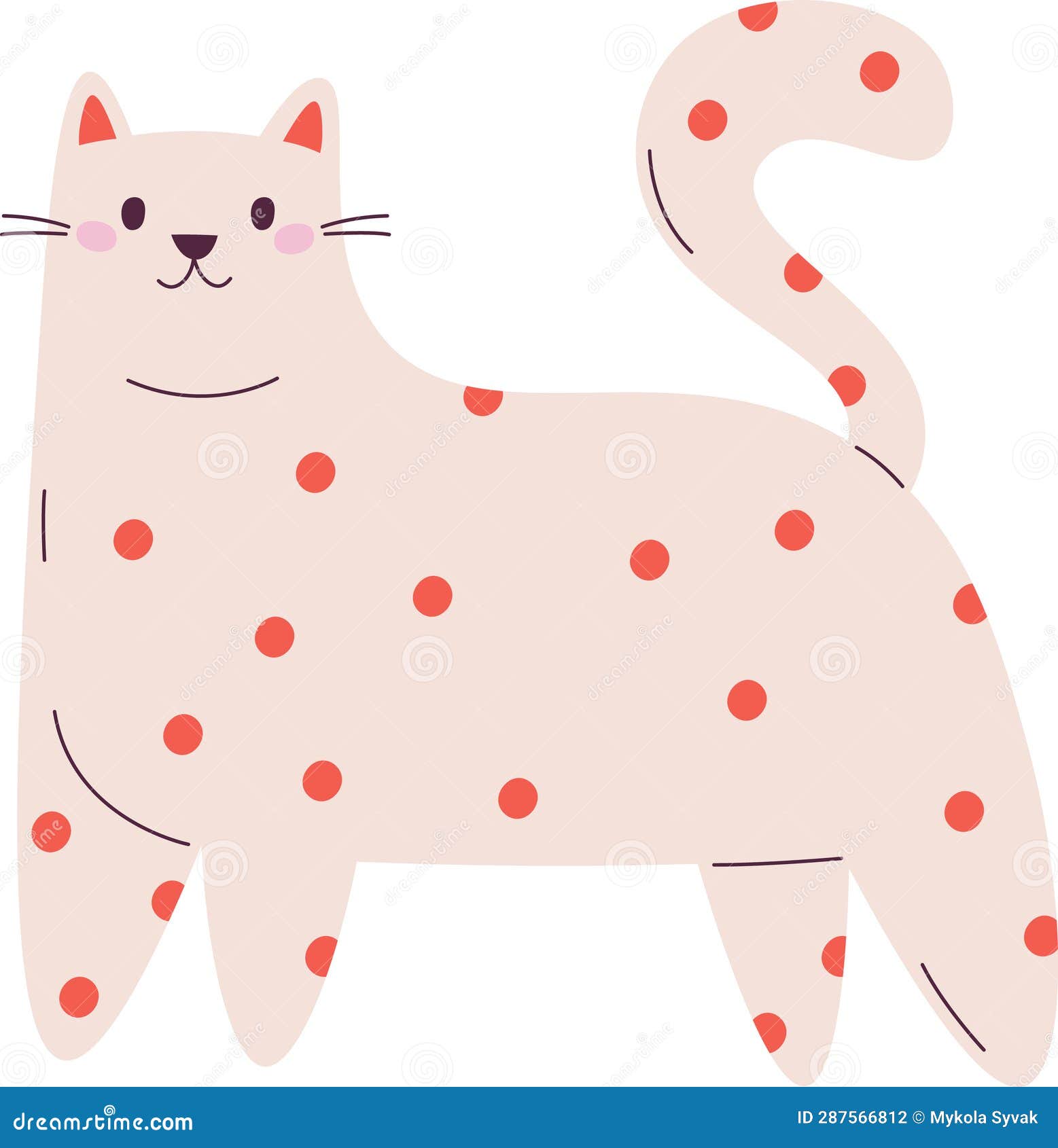 Dotted Cat Pet stock vector. Illustration of meow, cute - 287566812