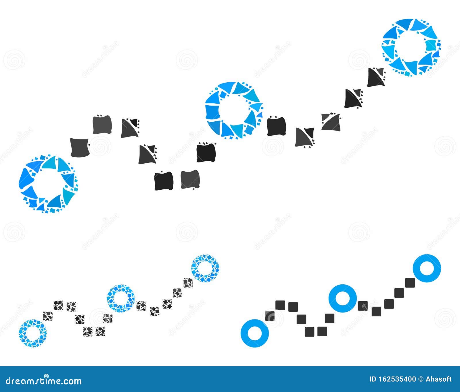 Dotted Chart Composition Icon of Uneven Parts Stock Vector ...