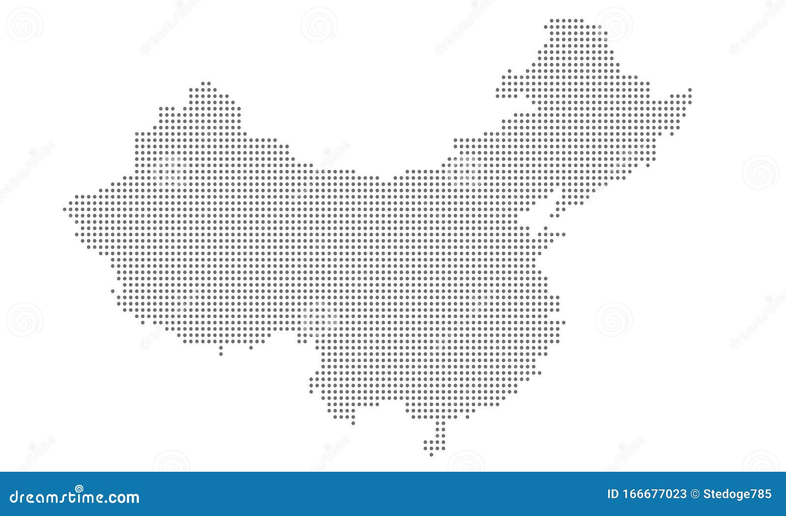 Vector Dotted Map Of China Isolated On White Background. Stock ...