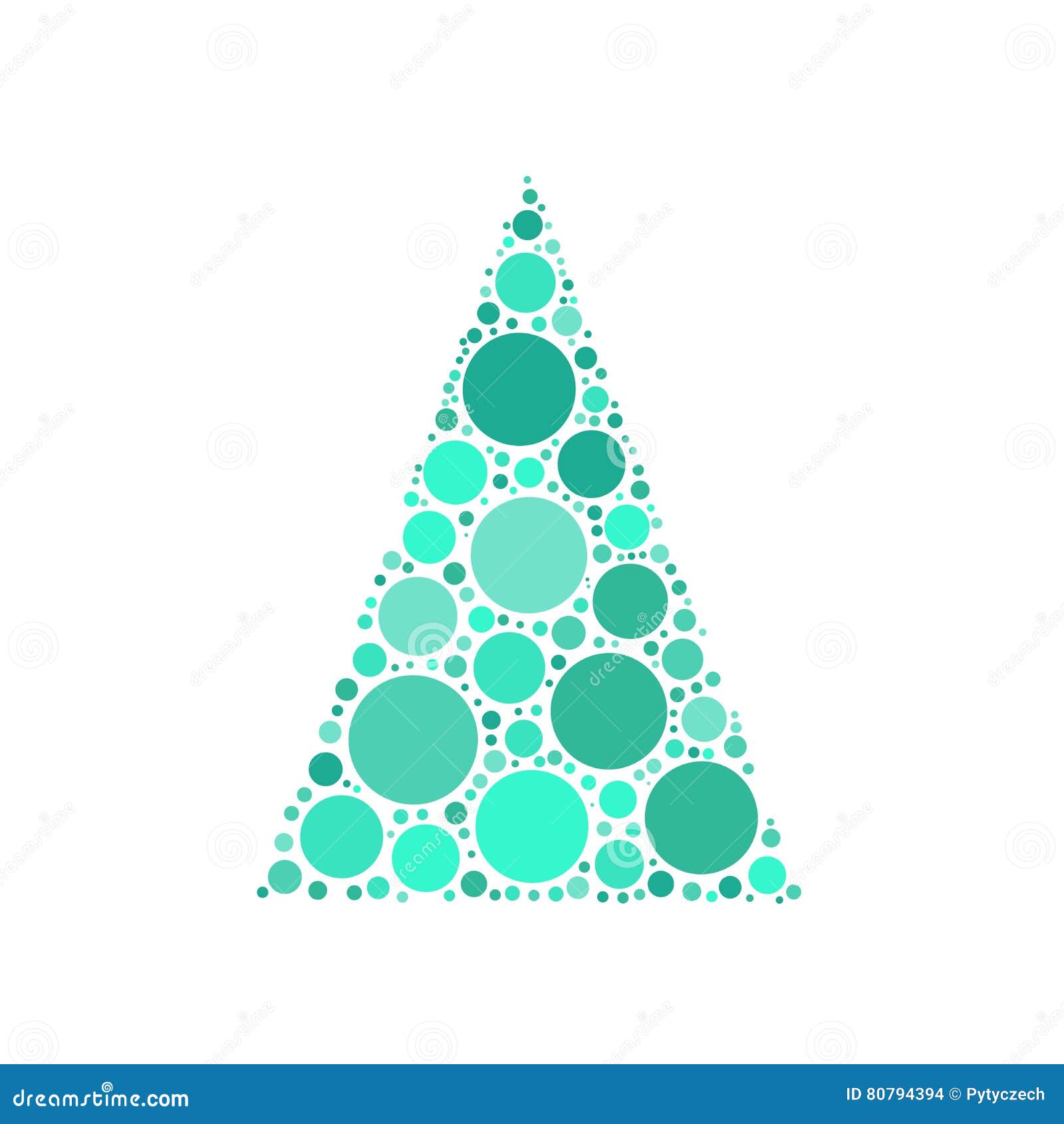 Dotted christmas tree stock vector. Illustration of abstract - 80794394