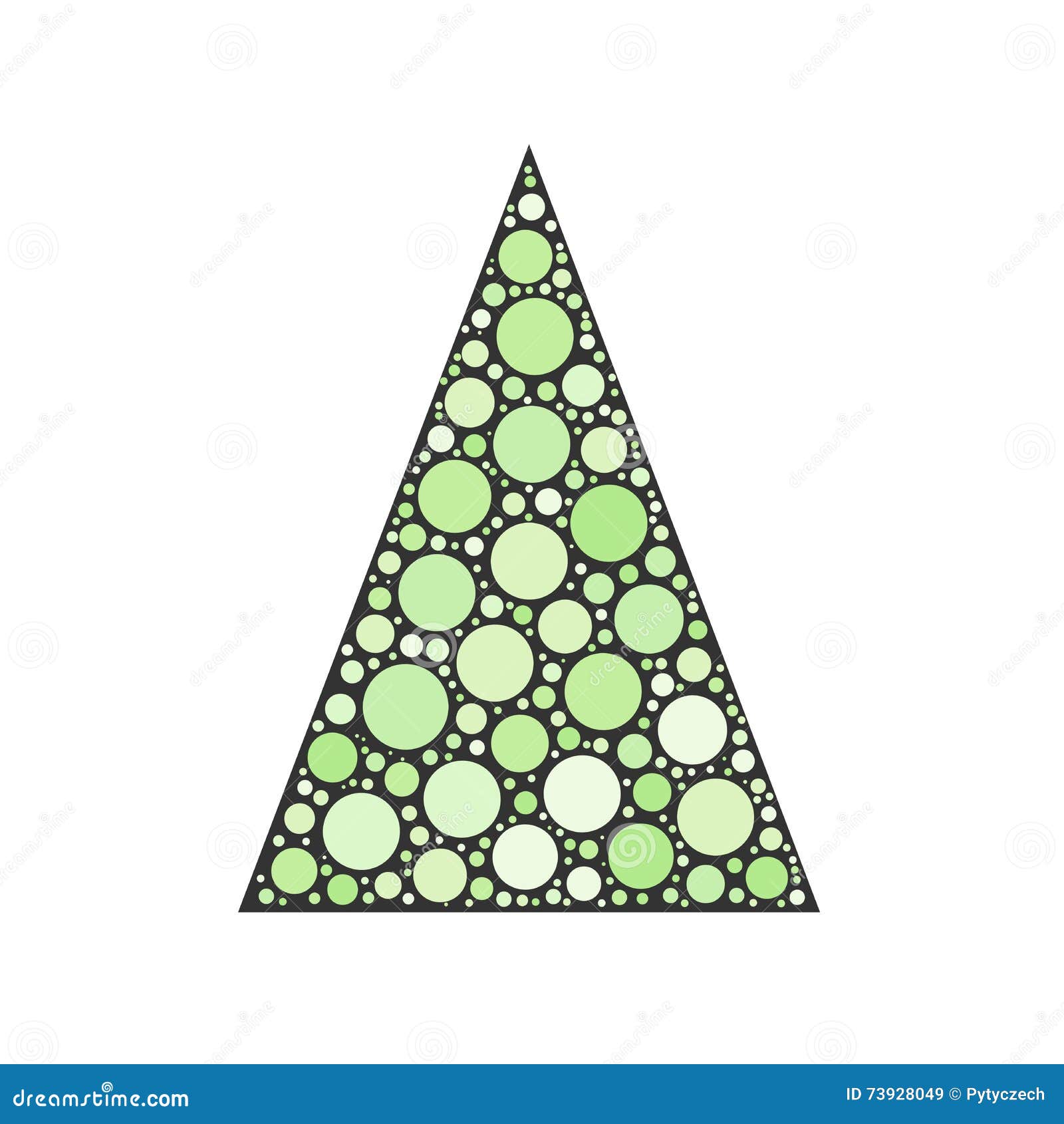 Dotted christmas tree stock vector. Illustration of flat - 73928049