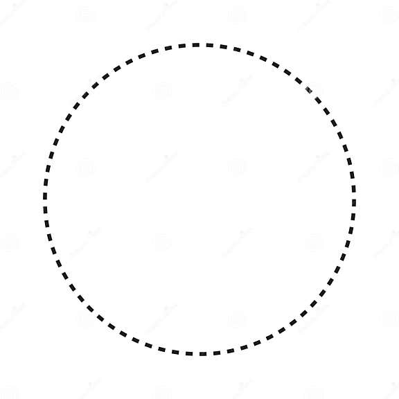 Dotted Circle Icon. Dashed Round Frame. Simple Circular Border Stock ...