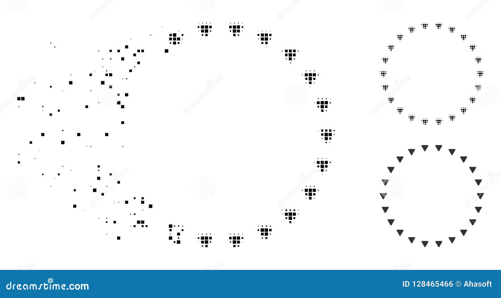 Dissolving Pixelated Halftone Dotted Circle Icon Stock Vector ...