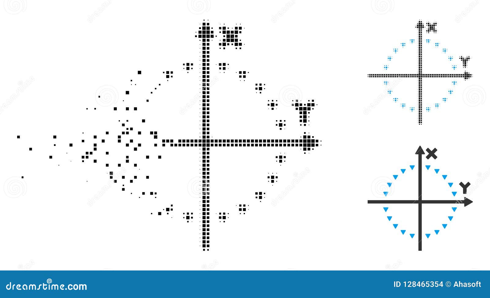 Fractured Pixel Halftone Dotted Circle Plot Icon Stock Vector ...