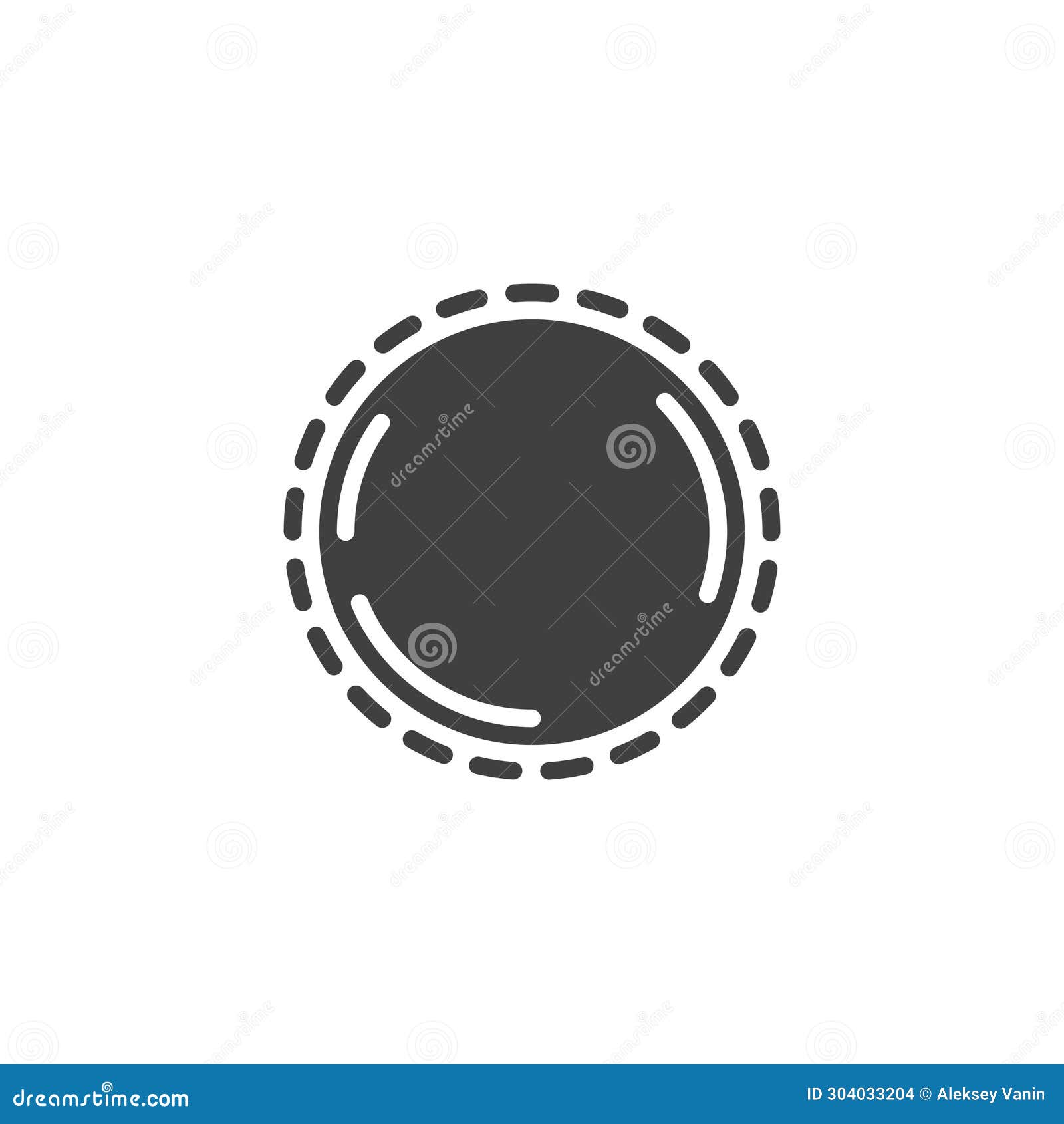 Dotted Circular Shaped Button Vector Icon Stock Vector - Illustration ...