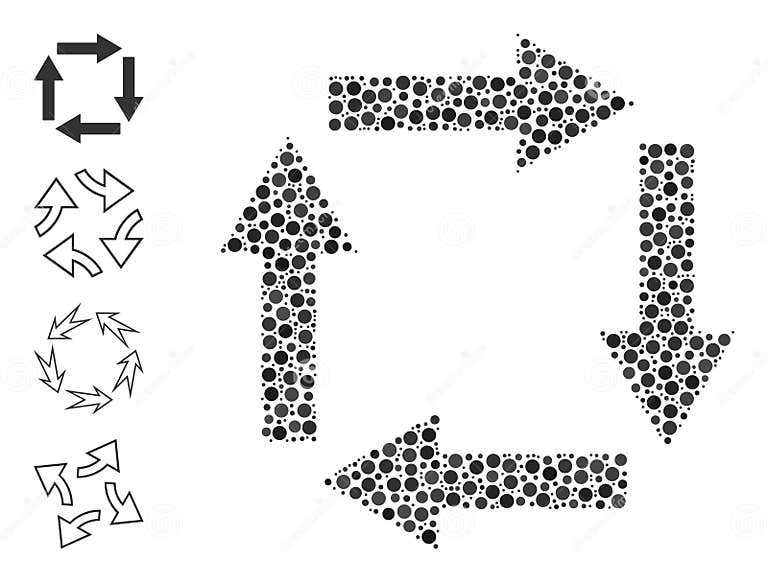 Dotted Circulation Arrows Composition of Circles with Similar Icons ...