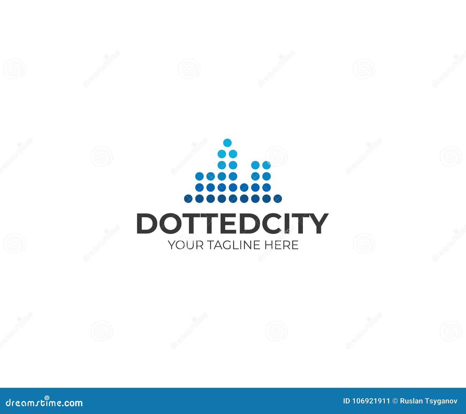 Dotted City Logo Template. Skyline Vector Design Stock Vector ...