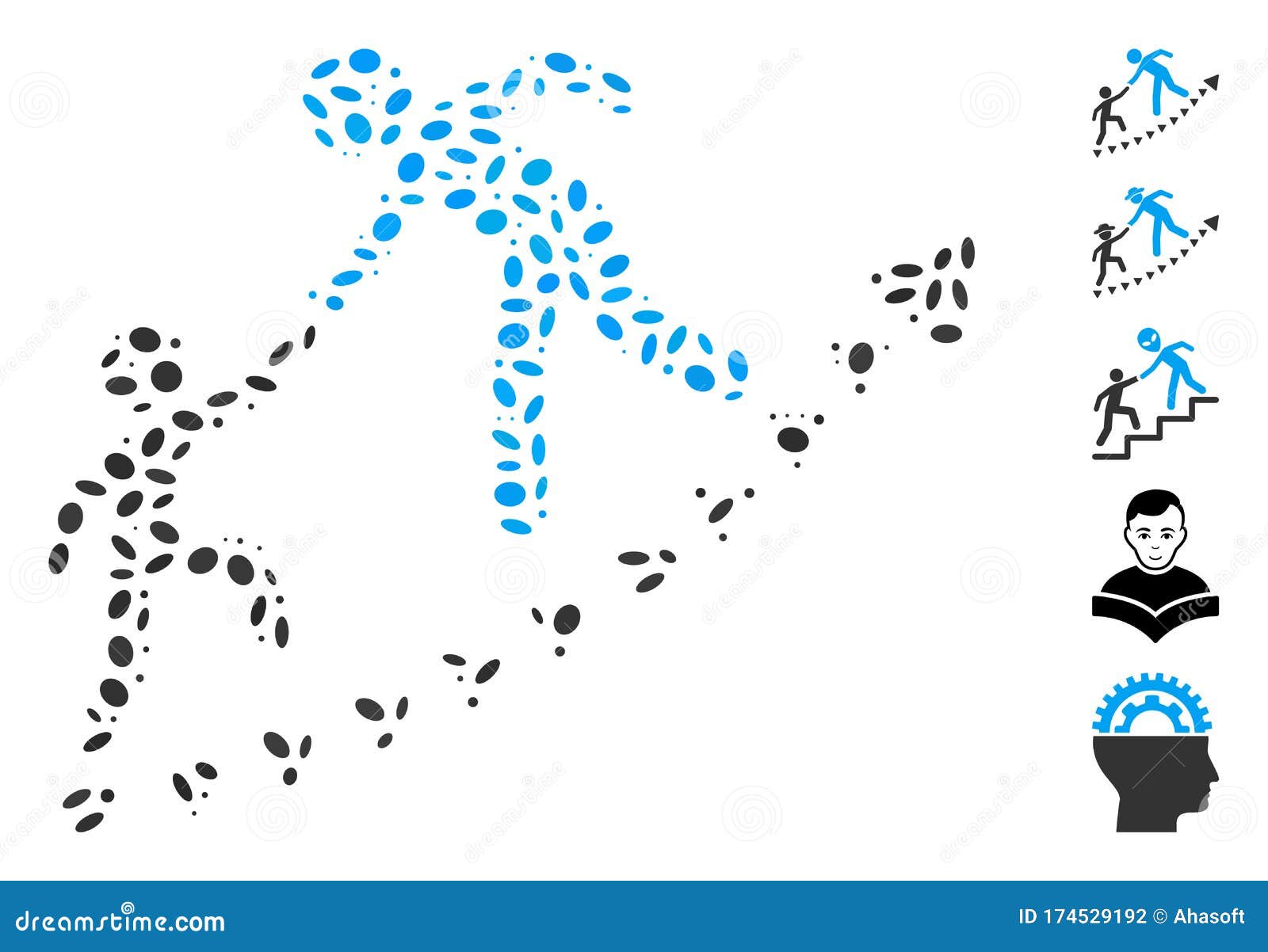 Education Progress Mosaic Icon Of Joggly Items Stock Photo ...