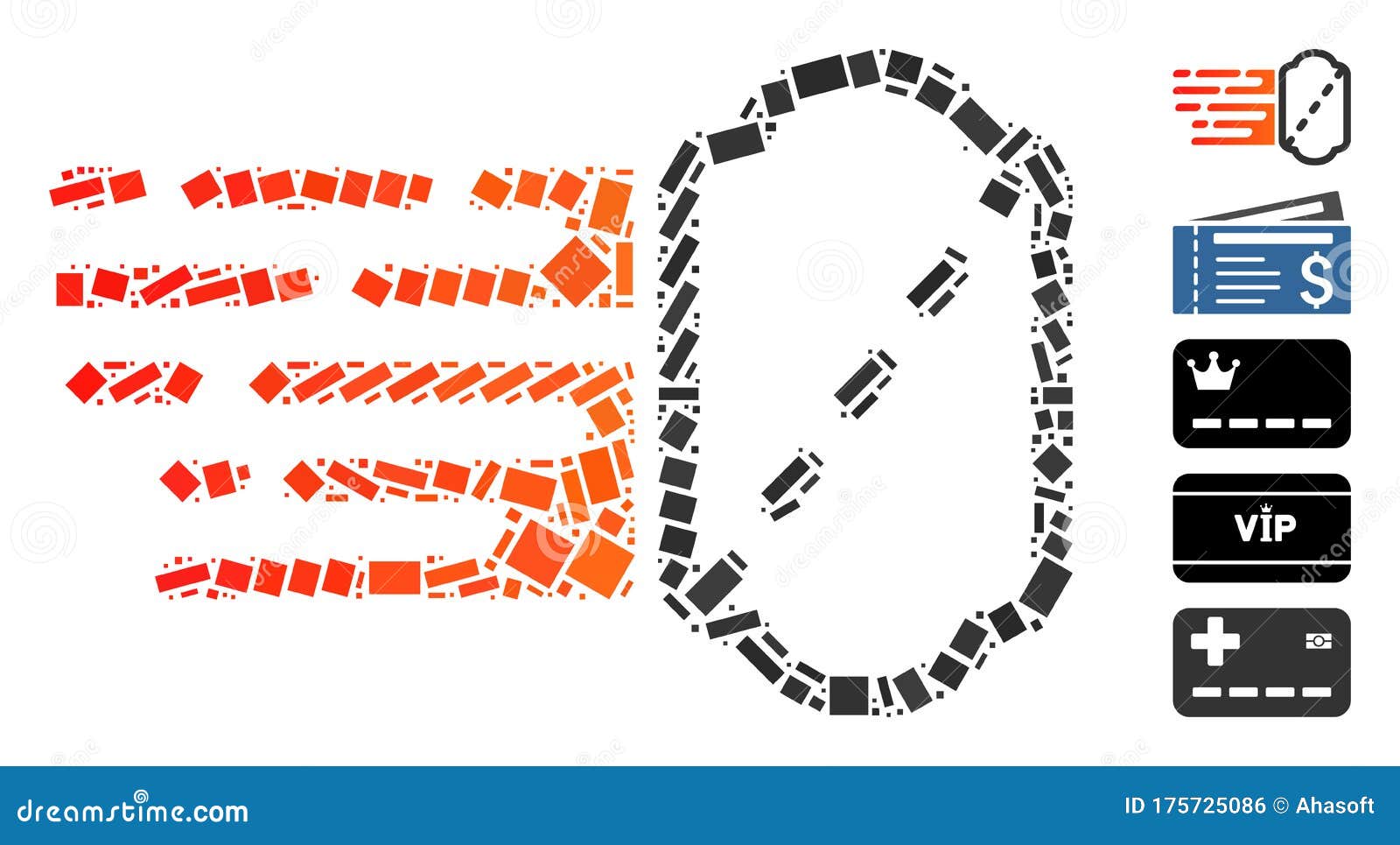 Dotted Collage Express Ticket Stock Illustration - Illustration of ...