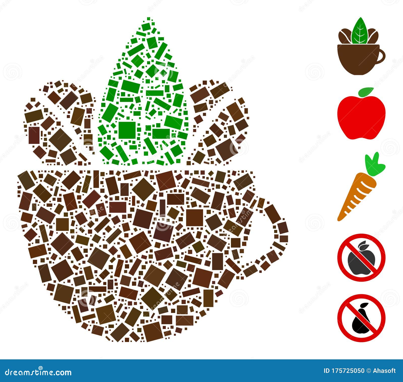 Dotted Collage Fresh Coffee Cup Stock Illustration - Illustration of ...