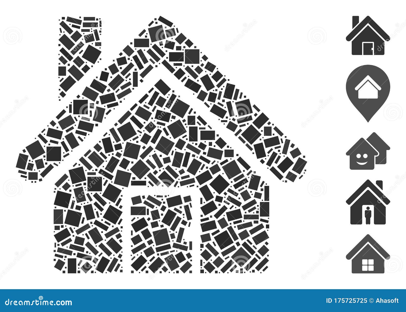 Dotted Collage House stock illustration. Illustration of motherland ...