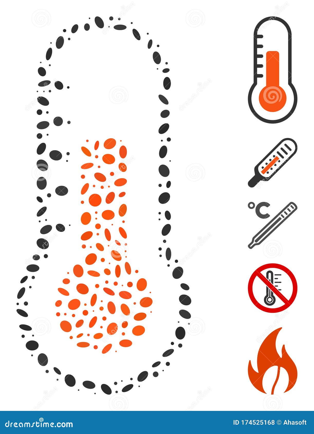 Dotted Collage Temperature stock illustration. Illustration of ...