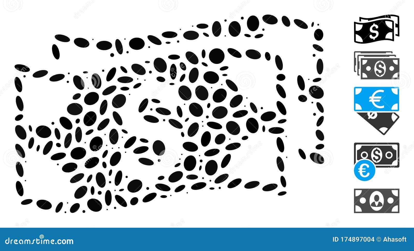 Dotted Collage Waving Dollar Banknotes Stock Illustration ...