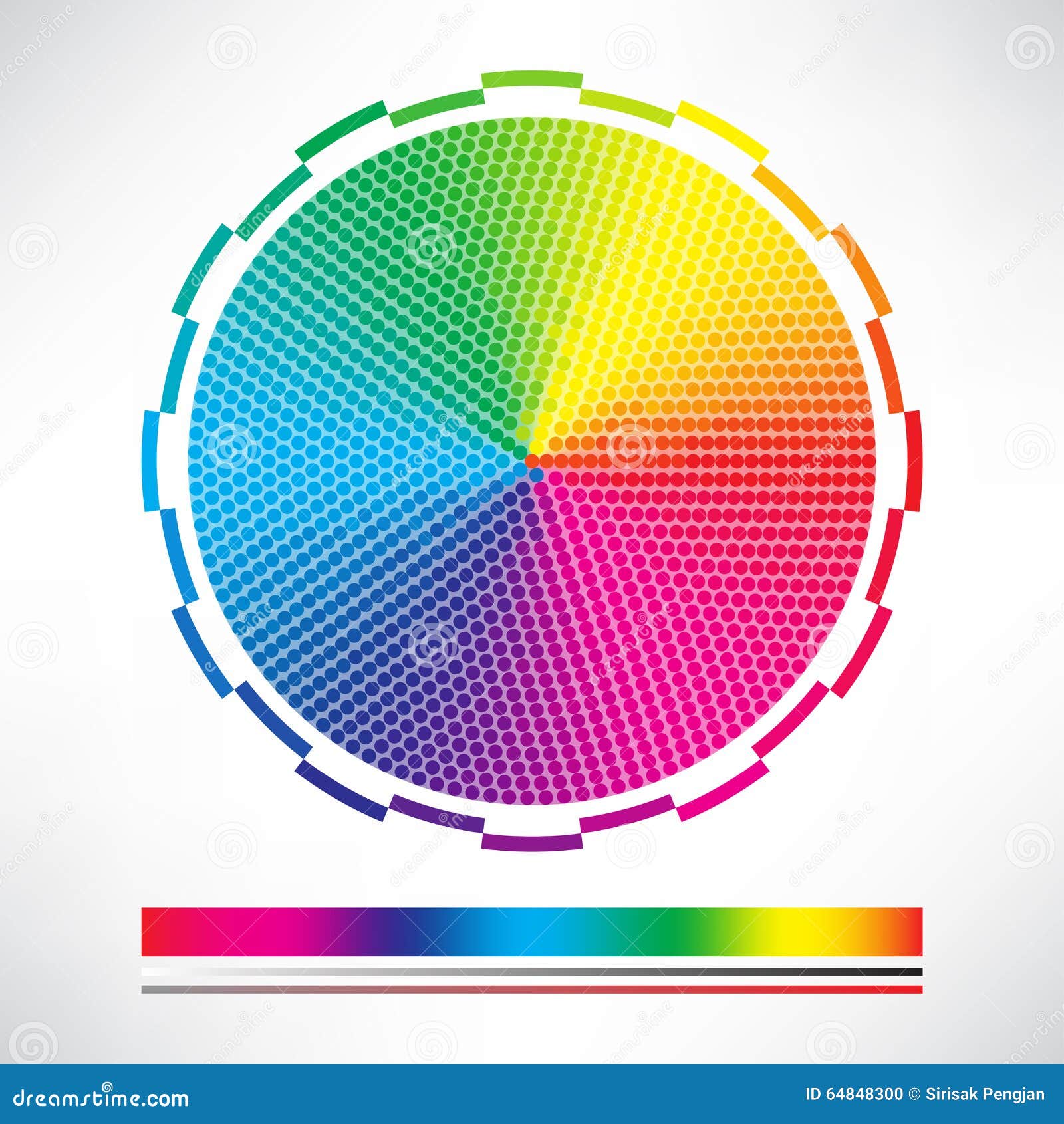 Dotted Color Chart Circle Vector Stock Vector - Illustration of cyan ...