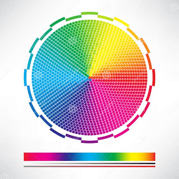 Dotted Color Chart Circle Vector Stock Vector - Illustration of cyan ...